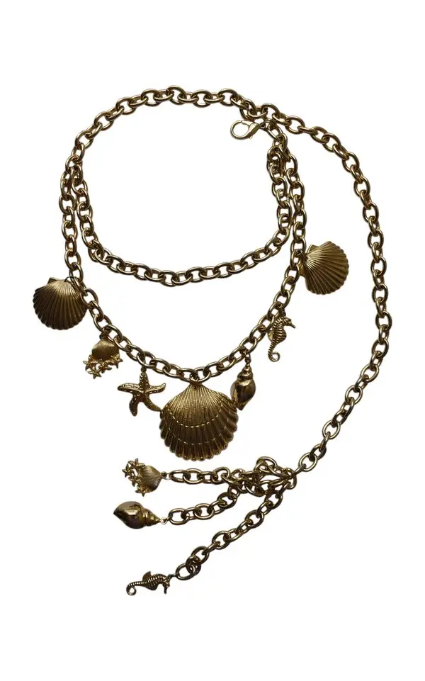 LUCIA ZOLEA Tone Nautical Pendant Chain Belt - Gold