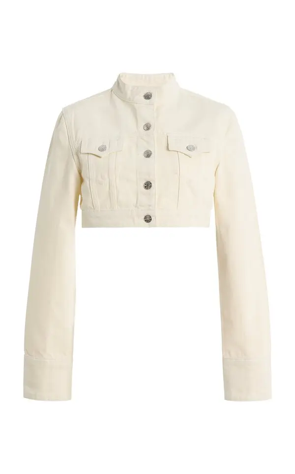 EB DENIM Hannah Cropped Cotton Jacket - White