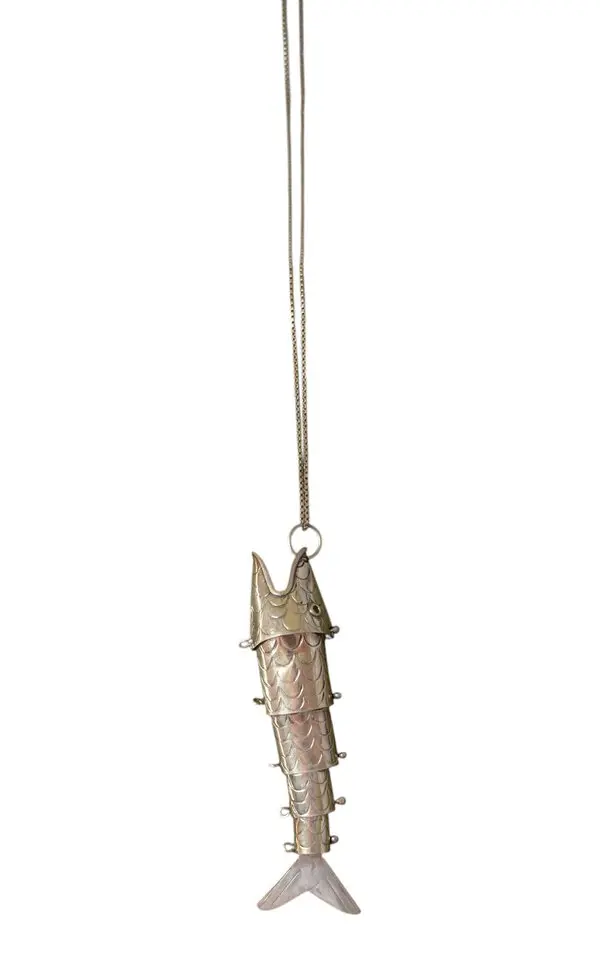 LUCIA ZOLEA Sterling Articulated Fish Pendant Necklace