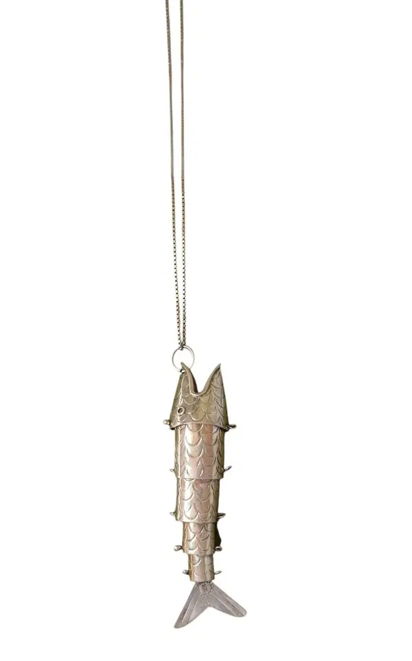 LUCIA ZOLEA Sterling Articulated Fish Pendant Necklace