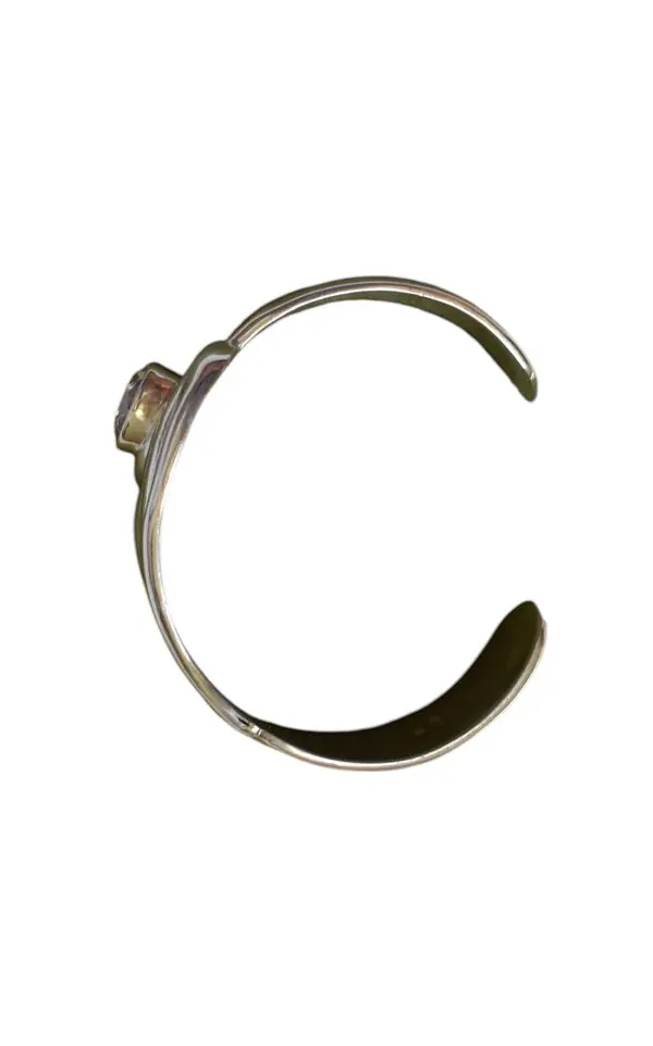 LUCIA ZOLEA Sterling Ribbed Glass Cabochon Cuff