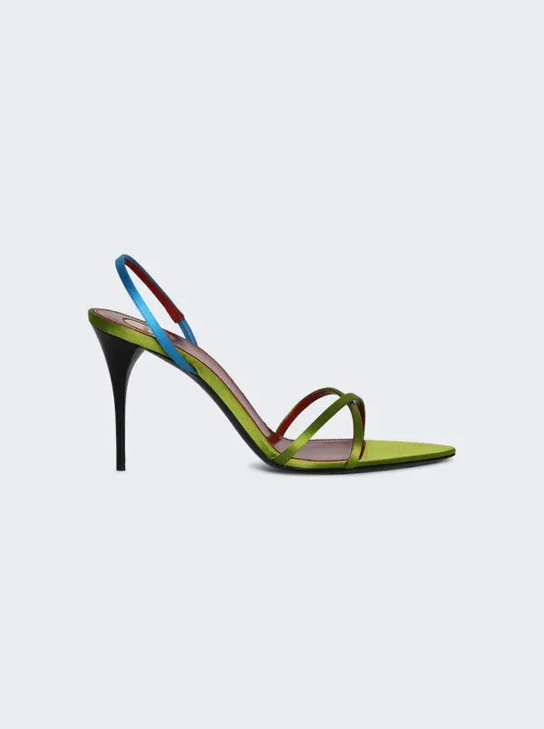 Saint Laurent Justify Slingback Sandals - Green