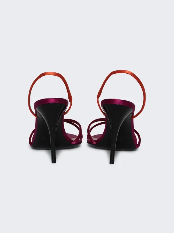 Saint Laurent Justify Slingback Sandals Moroccan Fuchsia And Orange - Pink