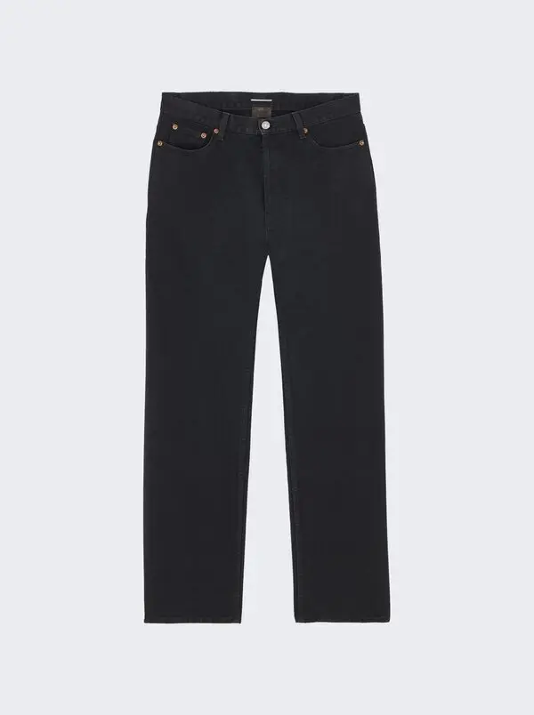 Saint Laurent High Rise Tapered Old - Black