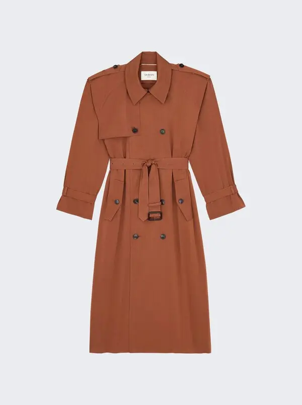 Saint Laurent Trench Coat Mocha - Brown