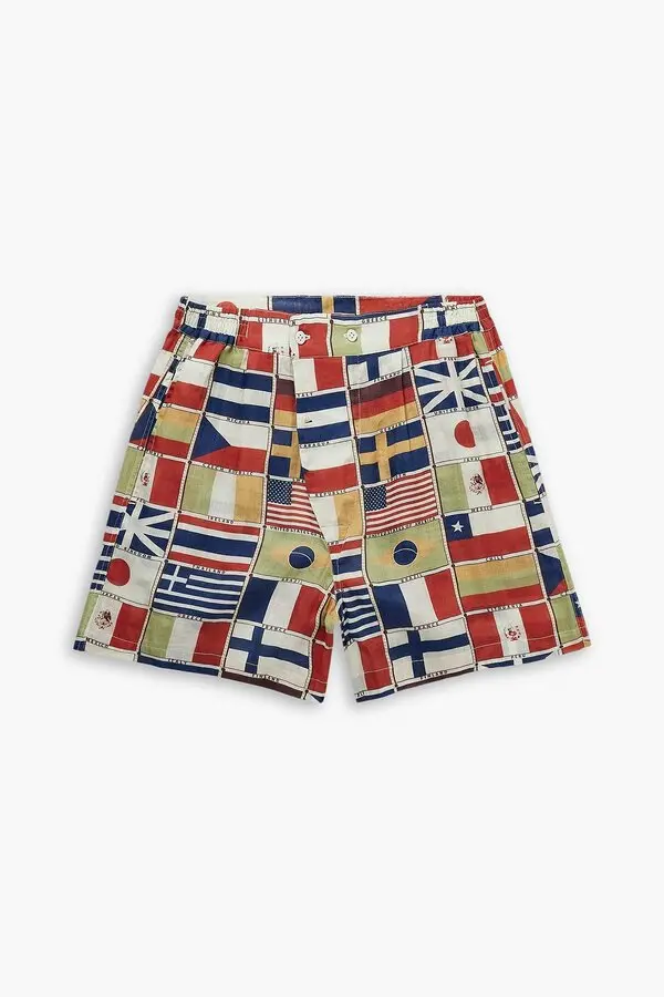 BODE International Straightleg Printed Linen Shorts - Multicolor