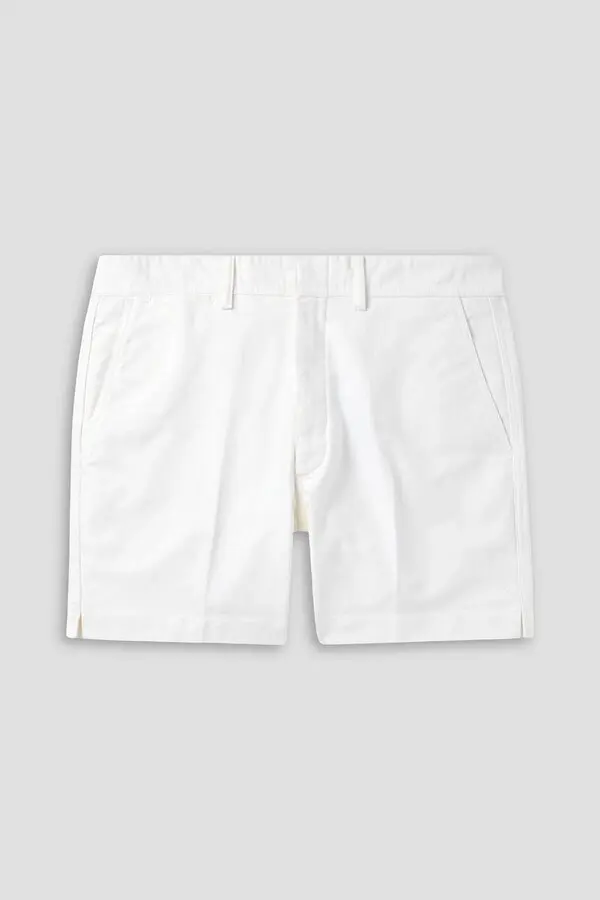 TOM FORD Slim-fit Straight-leg Brushed Cotton-twill Shorts - Ivory