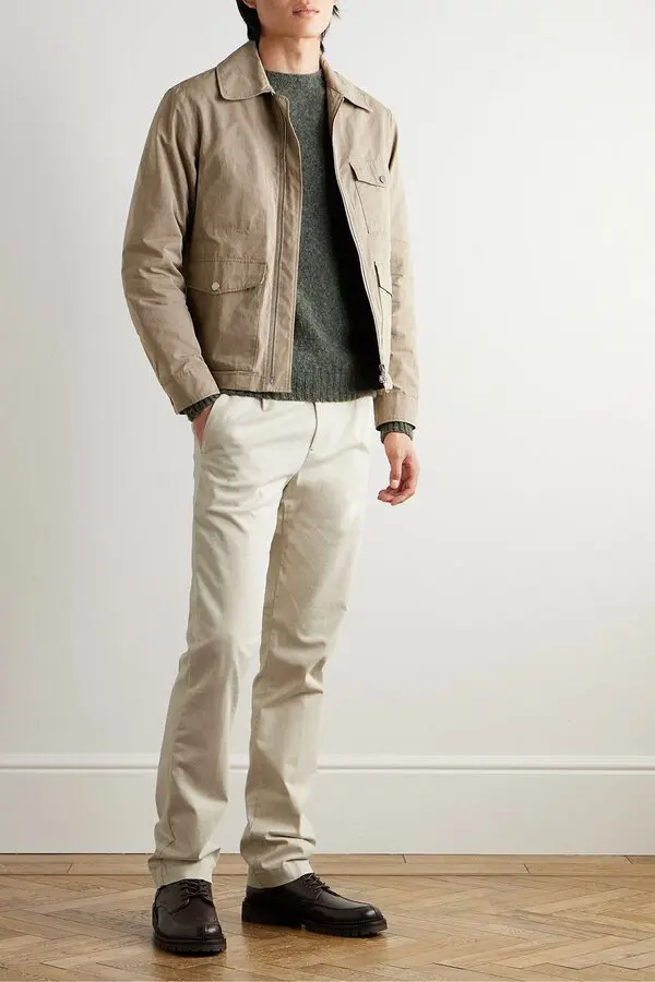 Massimo Alba Ionio2 Straightleg Pleated Cottonblend Twill Pants