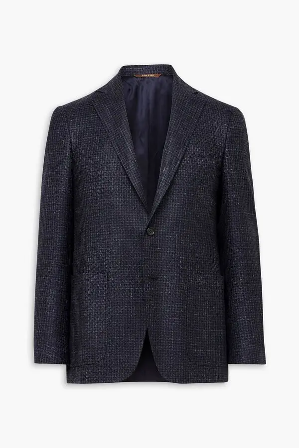 Canali Kei Slimfit Checked Woolblend Suit Jacket