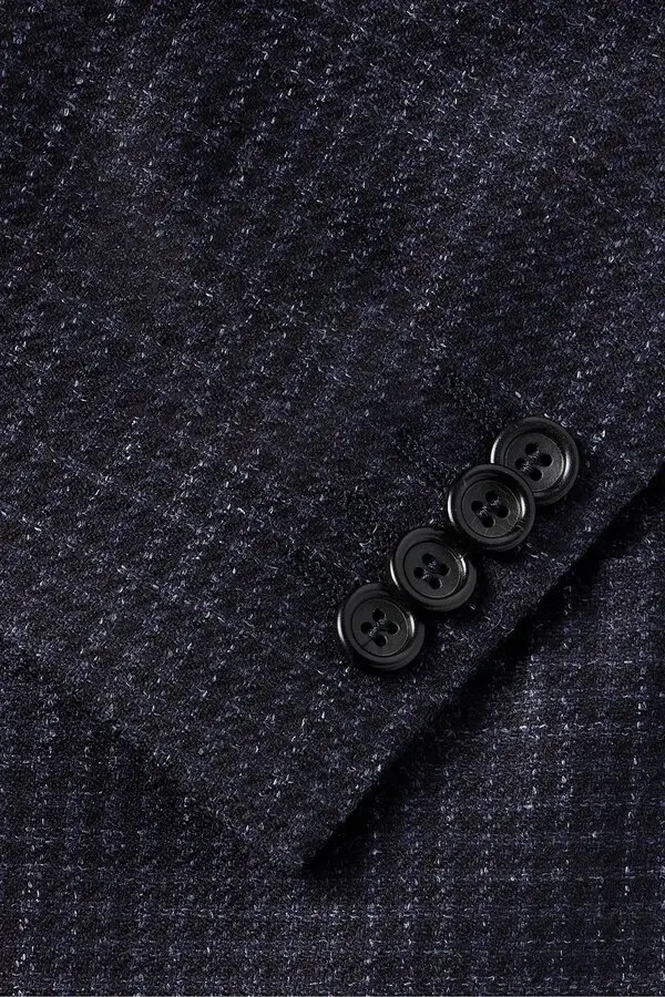 Canali Kei Slimfit Checked Woolblend Suit Jacket