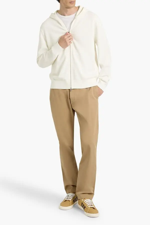 Theory Pointelleknit Cotton Hooded Cardigan