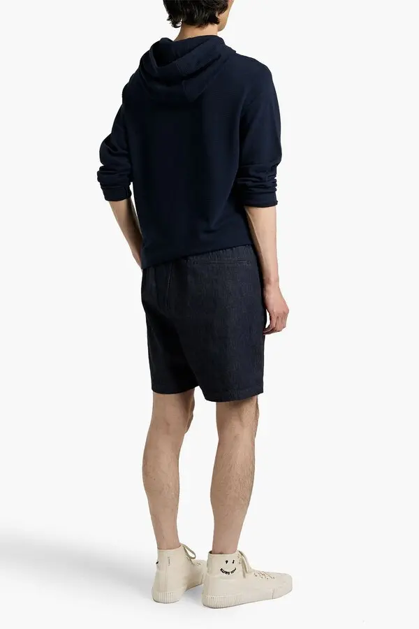 Theory Ribbed Cotton And Modalblend Hoodie - Navy