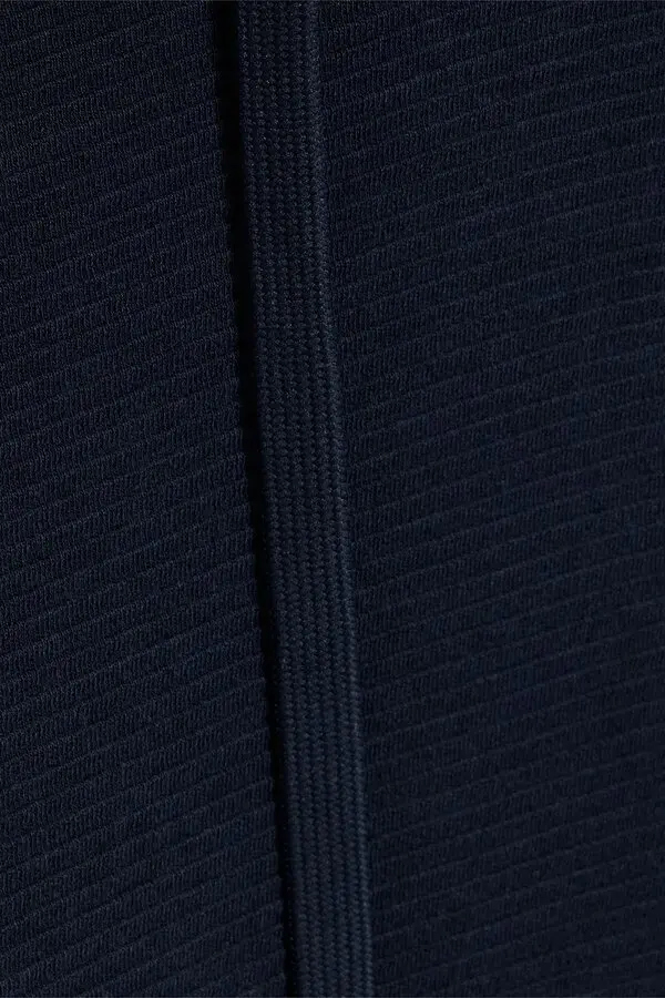 Theory Ribbed Cotton And Modalblend Hoodie - Navy
