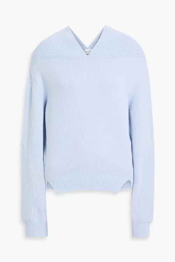 Victoria Beckham Wool And Cashmere-blend Sweater - Light Blue