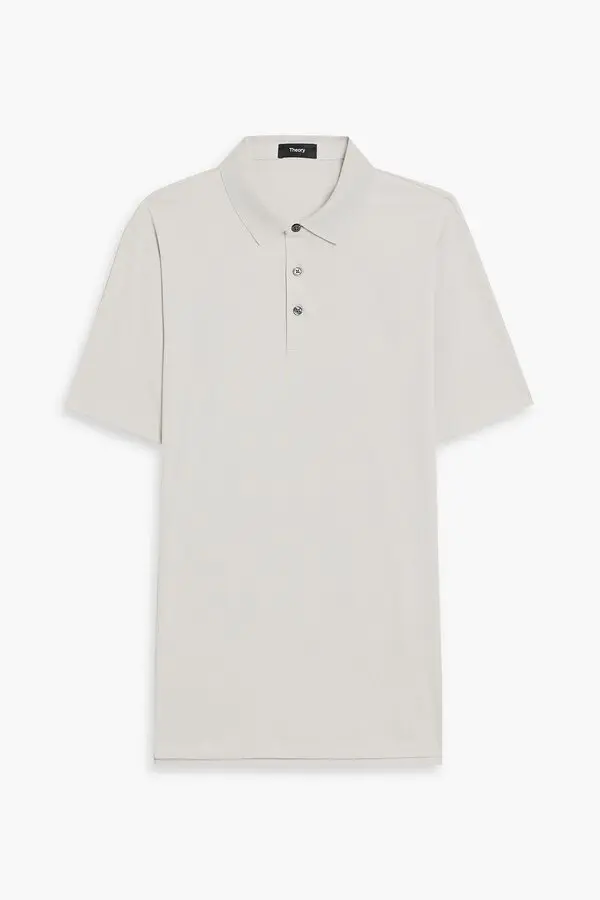 Theory Stretchjersey Polo Shirt - Light Gray