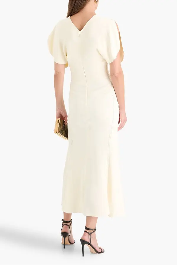 Victoria Beckham Gathered Jacquard Midi Dress