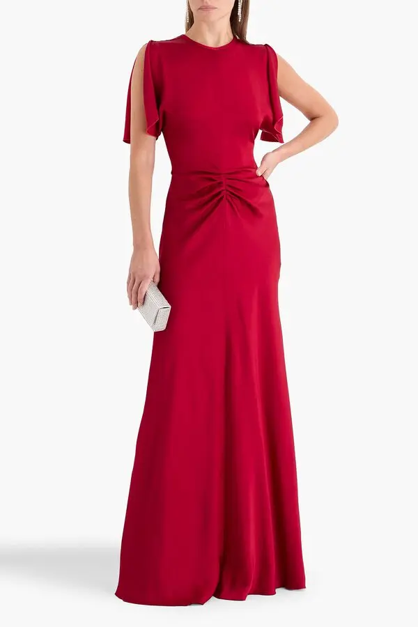 Victoria Beckham Gathered Satincrepe Gown