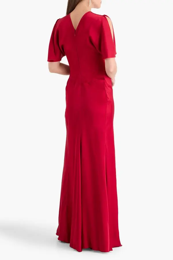 Victoria Beckham Gathered Satincrepe Gown