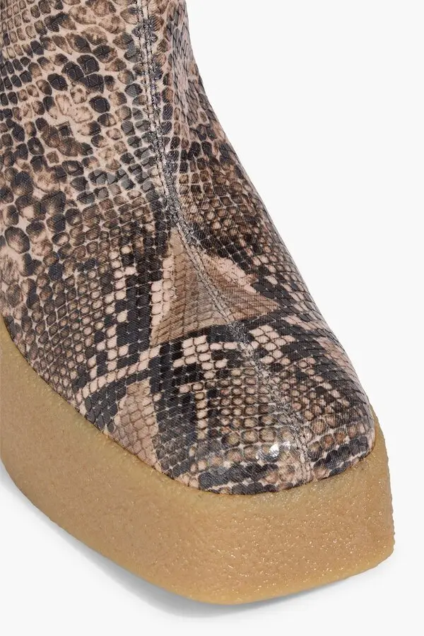 Stella McCartney Skyla Snake-effect Platform Ankle Boots