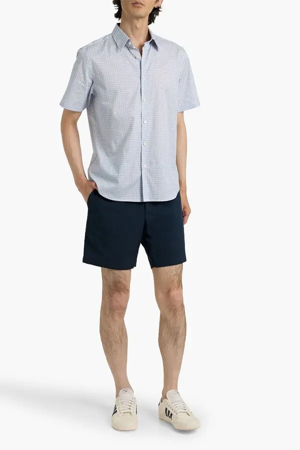 Theory Irving Printed Cottonblend Poplin Shirt