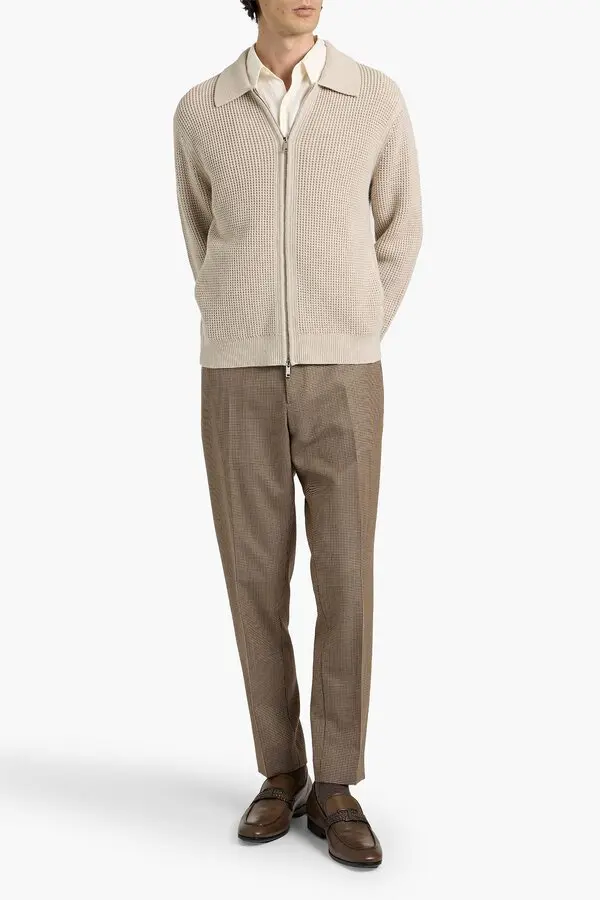 Theory Gary Ribbed Cotton And Cashmereblend Zipup Cardigan