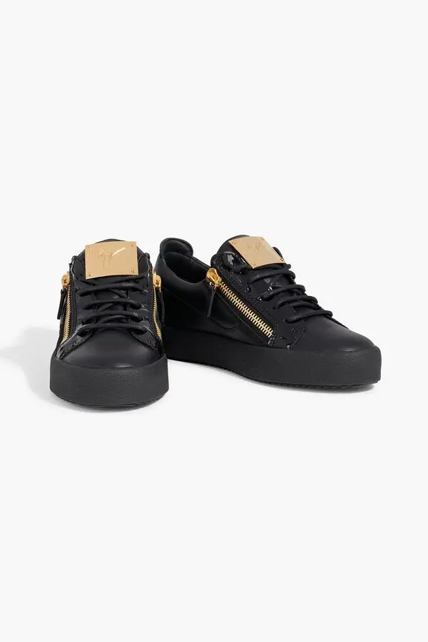 GIUSEPPE ZANOTTI Frankie Smooth And Patentleather Sneakers
