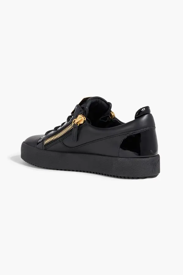 GIUSEPPE ZANOTTI Frankie Smooth And Patentleather Sneakers
