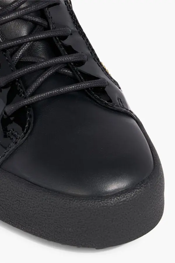 GIUSEPPE ZANOTTI Frankie Smooth And Patentleather Sneakers