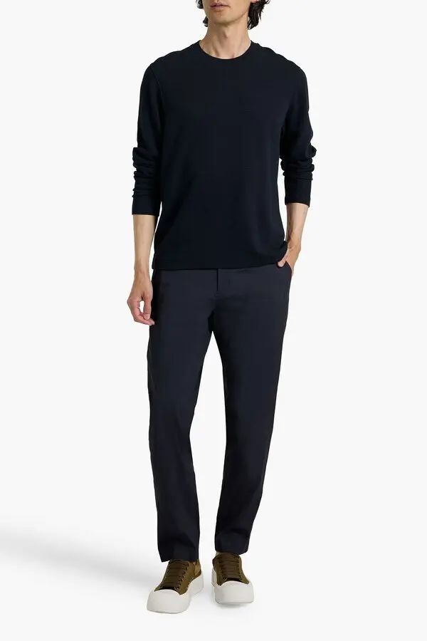 Theory Delroy Ribbed Cotton And Modalblend Tshirt - Navy