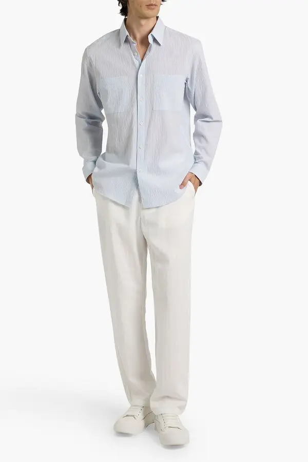 Theory Irving Cottonblend Seersucker Shirt