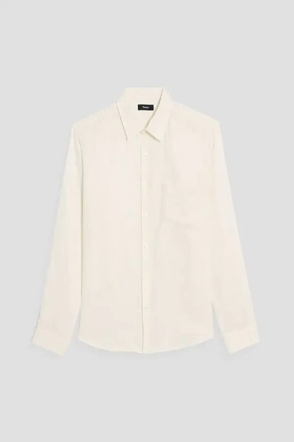 Theory Irving Linen Shirt - Ivory
