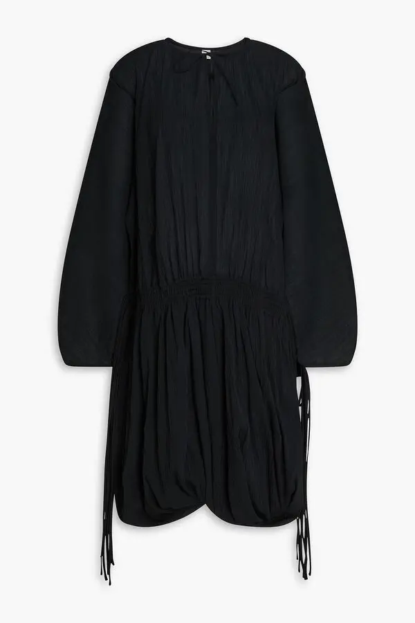 TOTEME Draped Cotton Gauze Dress - Black