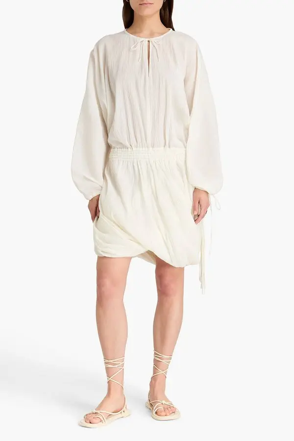 TOTEME Draped Cottongauze Dress - Ivory
