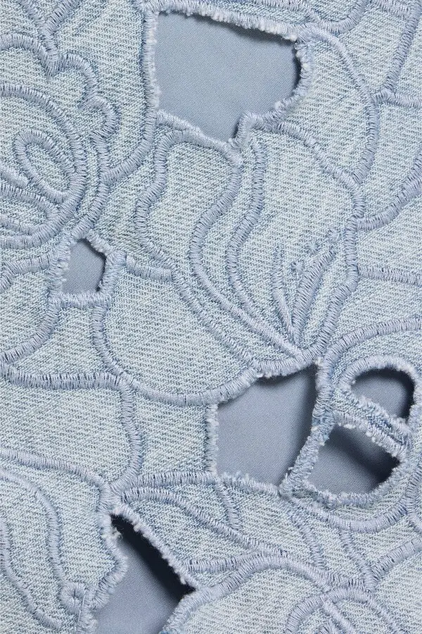 Alice + Olivia Alice Olivia Rubi Embroidered Denim Mini Skirt