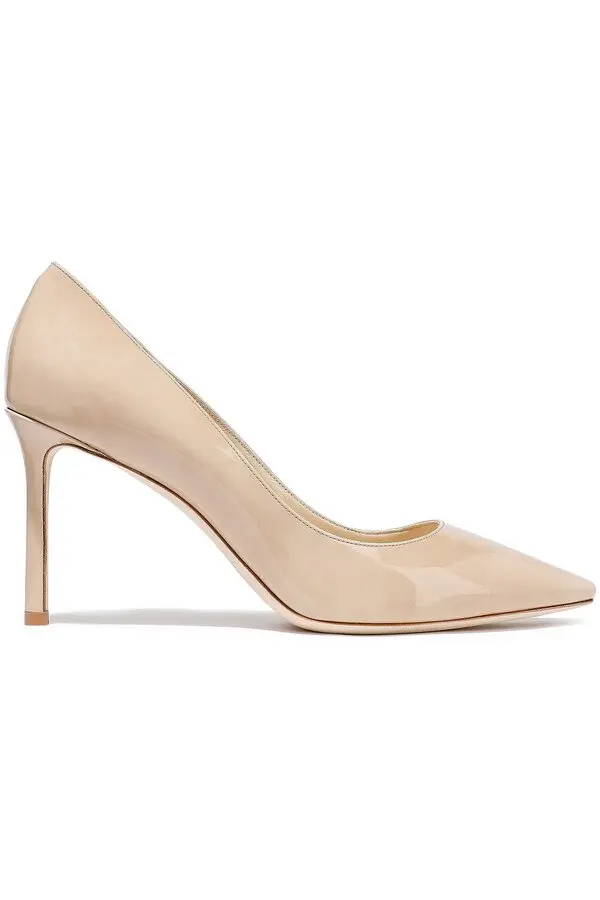 JIMMY CHOO Romy 85 Patentleather Pumps - Beige