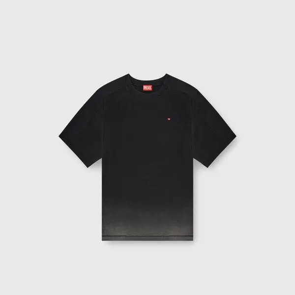 DIESEL® Cotton T-shirt With Degradé Effect - Black