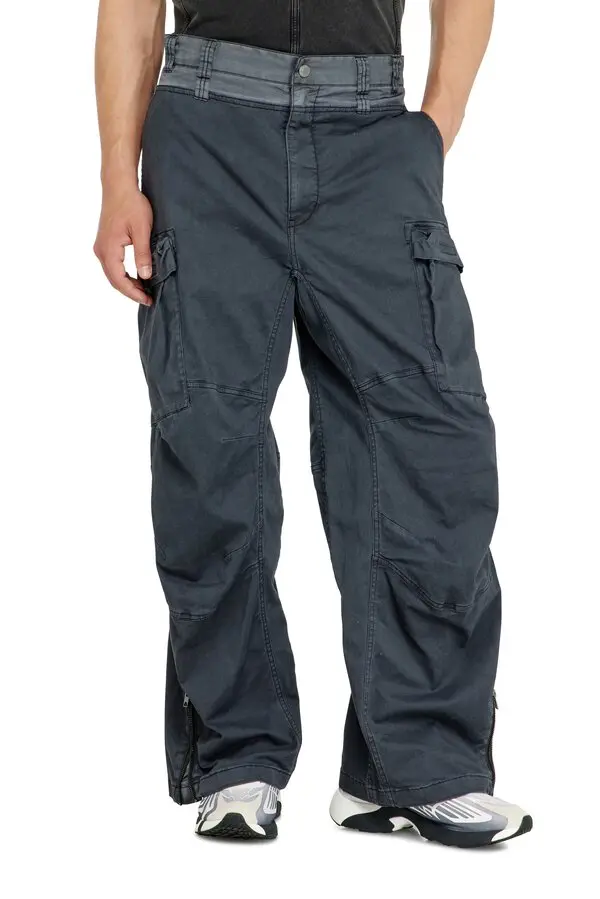 DIESEL® Cargo Pants In Cotton And Nylon - Blue