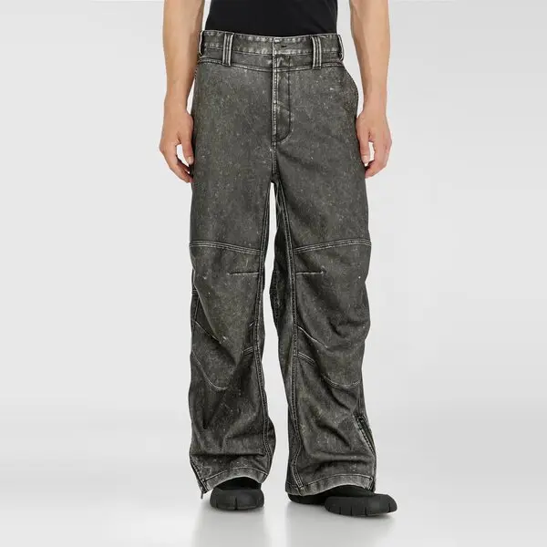 DIESEL® Distressed-effect Bonded Material Trousers - Grey