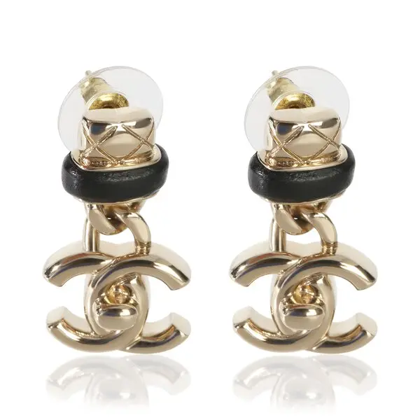 Chanel Gold-plated Turnlock Drop Earrings - Gold_plated
