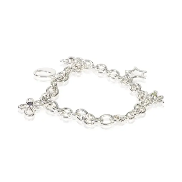 Tiffany & Co. Sterling Silver Flower, Butterfly & Dragonfly Charm Bracelet