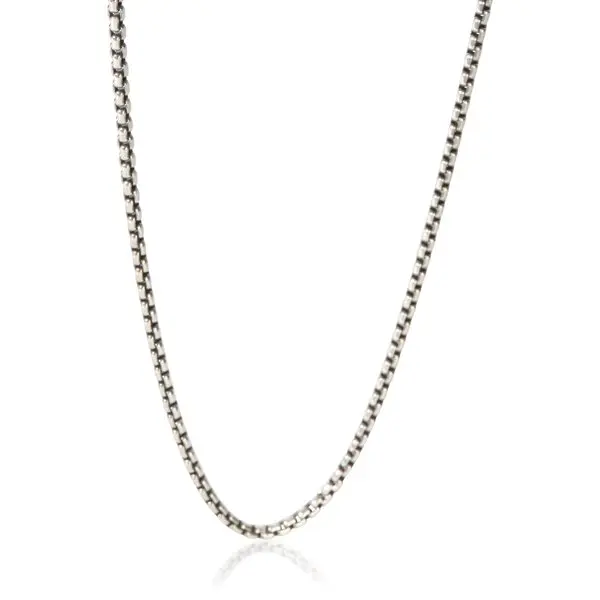 David Yurman Sterling Silver Slider Box Chain Necklace - Sterling_silver