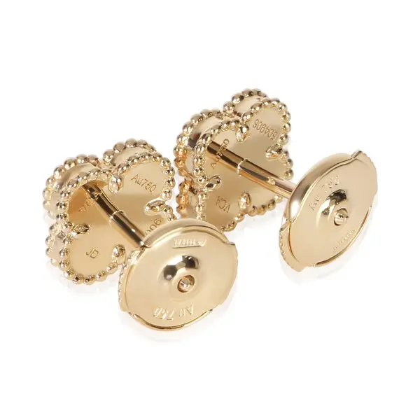 Van Cleef & Arpels Sweet Earrings In Yellow Gold And Onyx