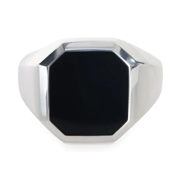 David Yurman Sterling Silver Onyx Streamline Signet Ring - Sterling_silver