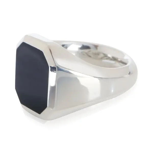 David Yurman Sterling Silver Onyx Streamline Signet Ring