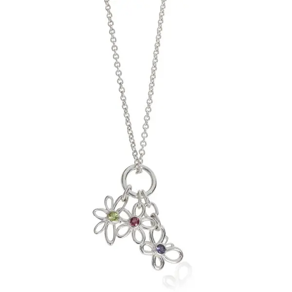 Tiffany & Co. Sterling Silver Peridot, Topaz Flower, Butterfly, And Dragonfly Charm Necklace - Sterling_silver