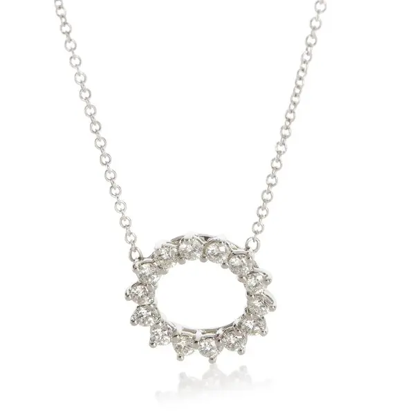 Tiffany & Co. Diamond Open Circle Pendant Necklace - Platinum