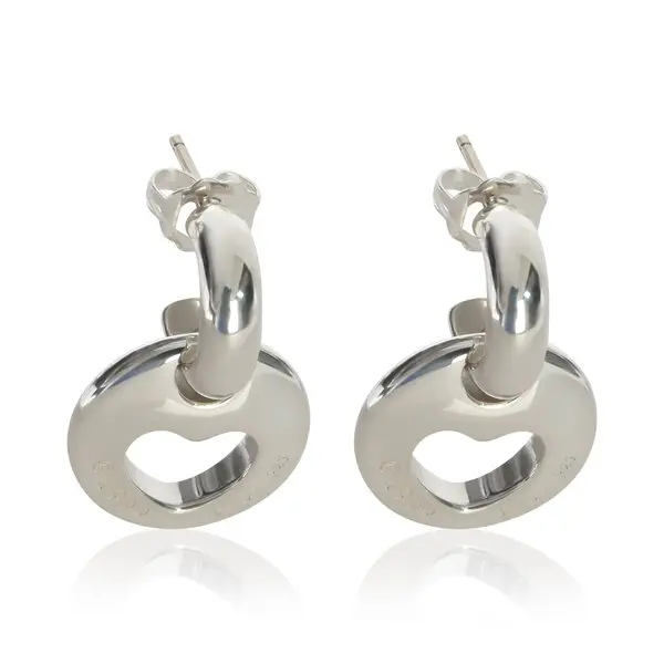 Tiffany & Co. Sterling Silver Vintage Heart Cut Out Earrings