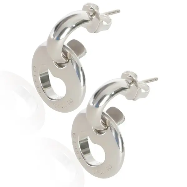 Tiffany & Co. Sterling Silver Vintage Heart Cut Out Earrings