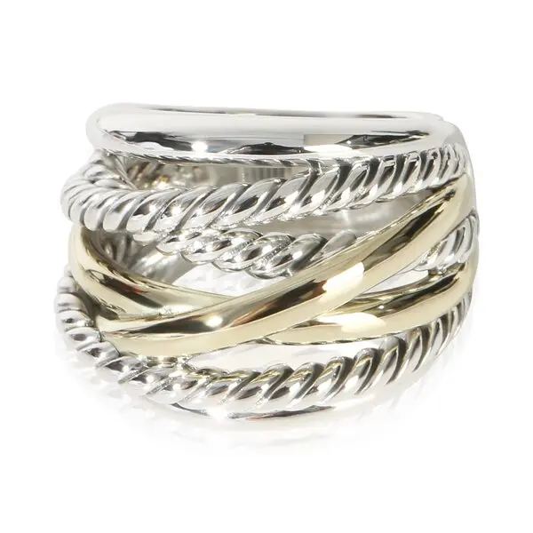 David Yurman Yellow Gold & Sterling Silver Crossover Ring - Yellow_gold/sterling_silver