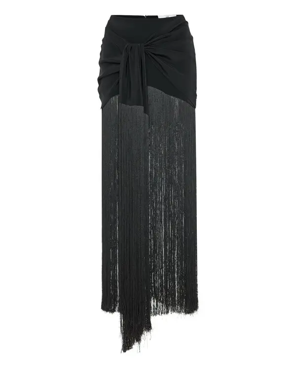 MAISON SEL Mystique Silk Fringe Skirt